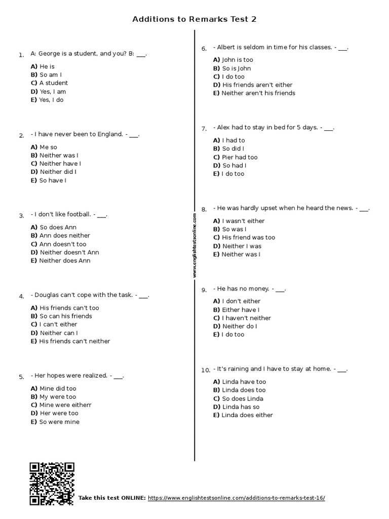 Additions To Remarks Test 2 | PDF
