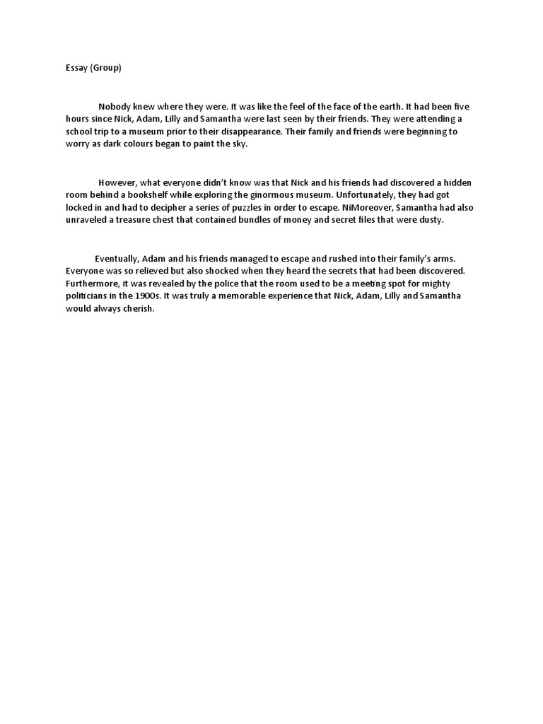 Nobody Knew Where They Were Essay | PDF | Mystery, Thriller & Crime Fiction