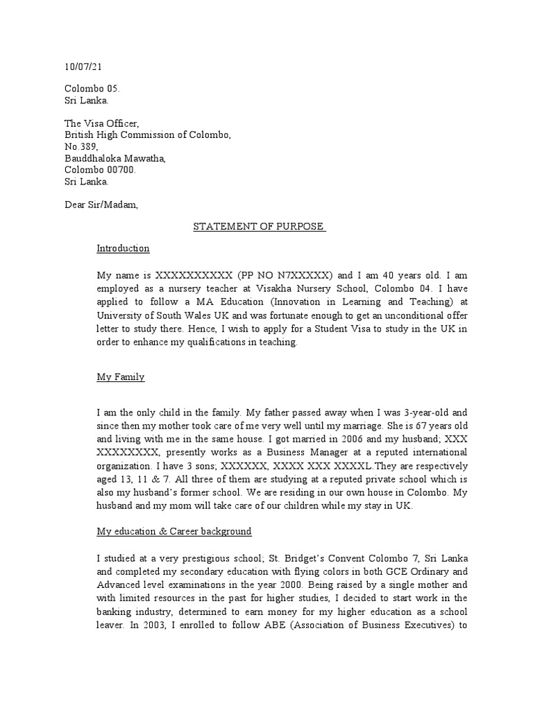 Sample SOP | PDF | Teachers | Preschool