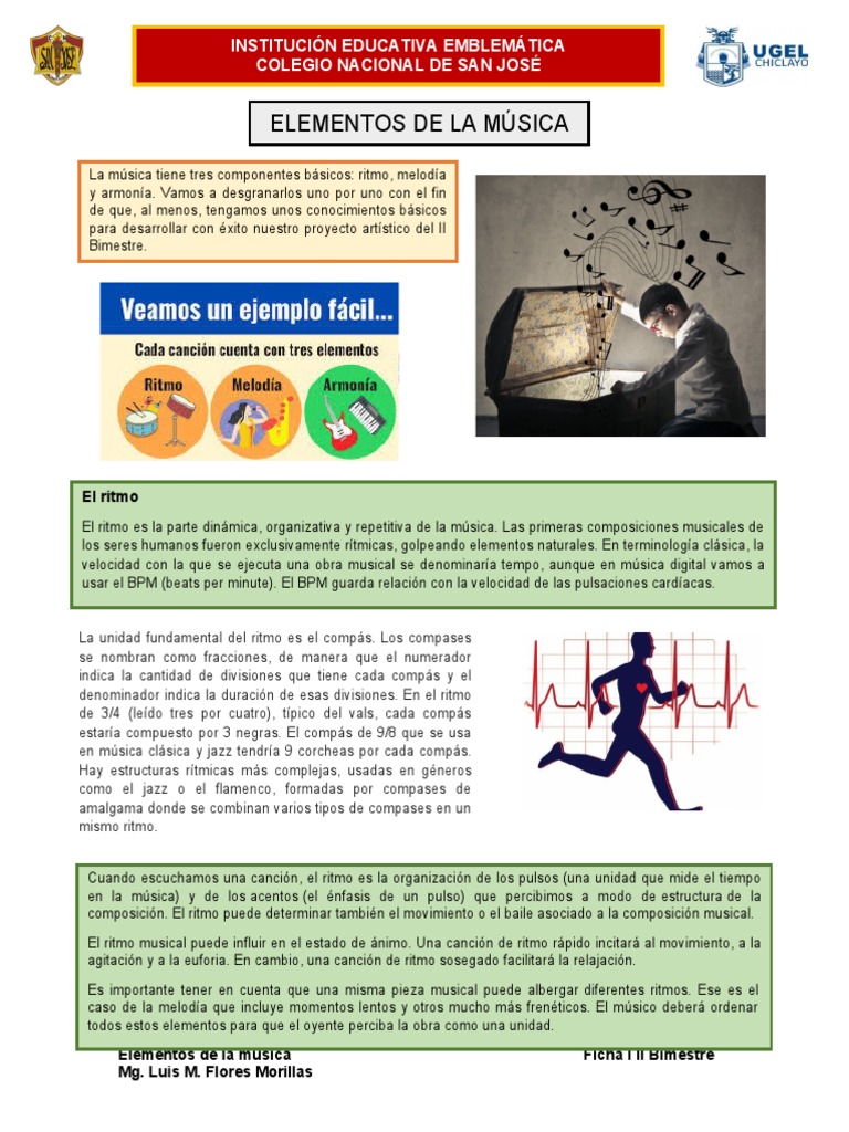 Elementos de La Música Ficha | PDF | Ritmo | Armonía