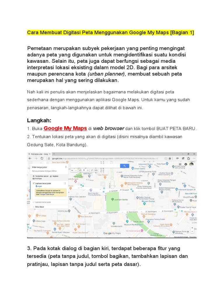 Cara Membuat Digitasi Peta Menggunakan Google My Maps | PDF | Komputer