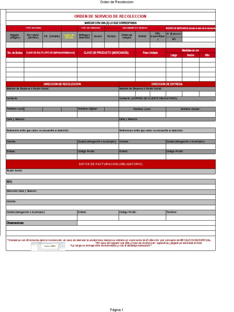 Formato Unico de Recoleccion | PDF | Business | Industrias de servicio