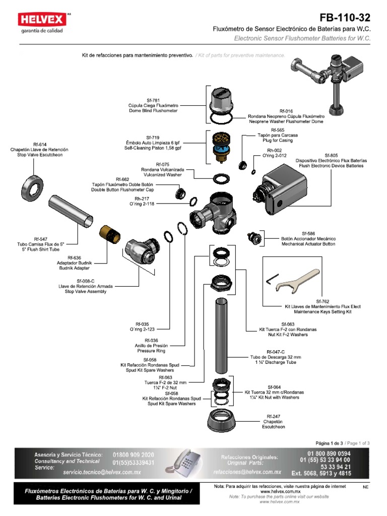 FLUXOMETRO HELVEX fb-110-32 | PDF