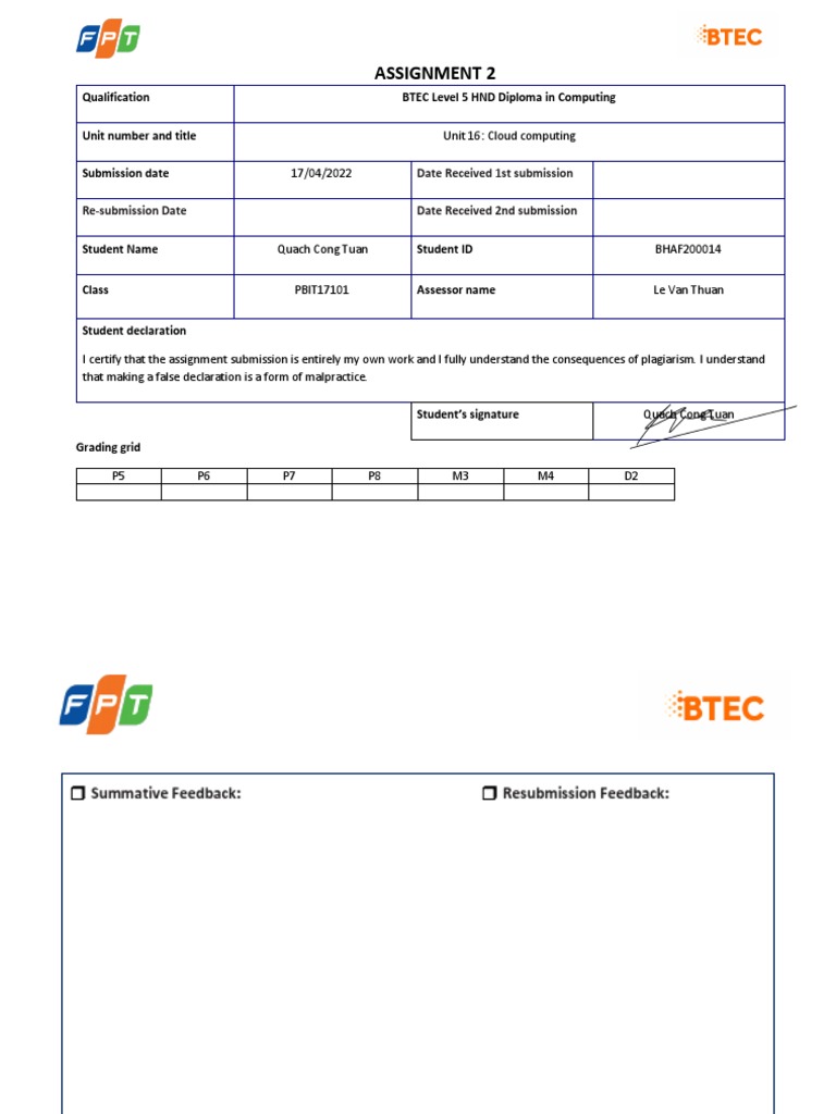 Cloud Computing - Assignment 2 - Greenwich FPT | PDF | Cloud Computing | Information Security