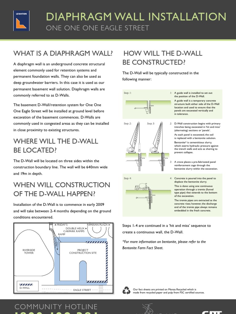 Diaphragm Wall Construction Guide | PDF | Geotechnical Engineering ...