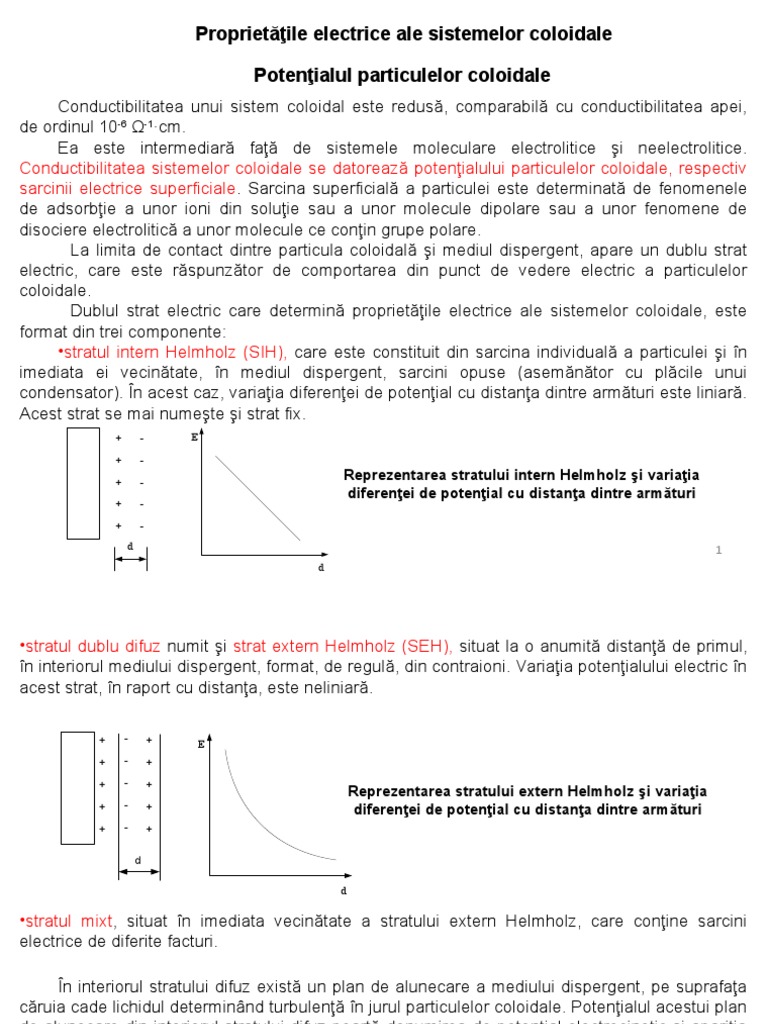 Proprietati Electrice Ale Sistemelor Coloidale | PDF