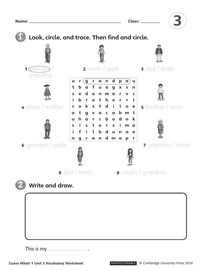 Book 1 U3 - Worksheets Family | PDF | Language Arts & Discipline | Wellness