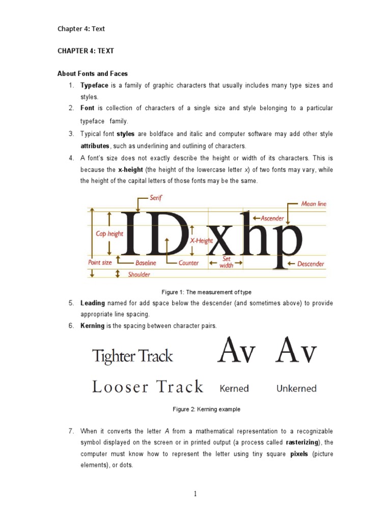 Chapter 4: Text About Fonts and Faces | PDF | Typefaces | Serif