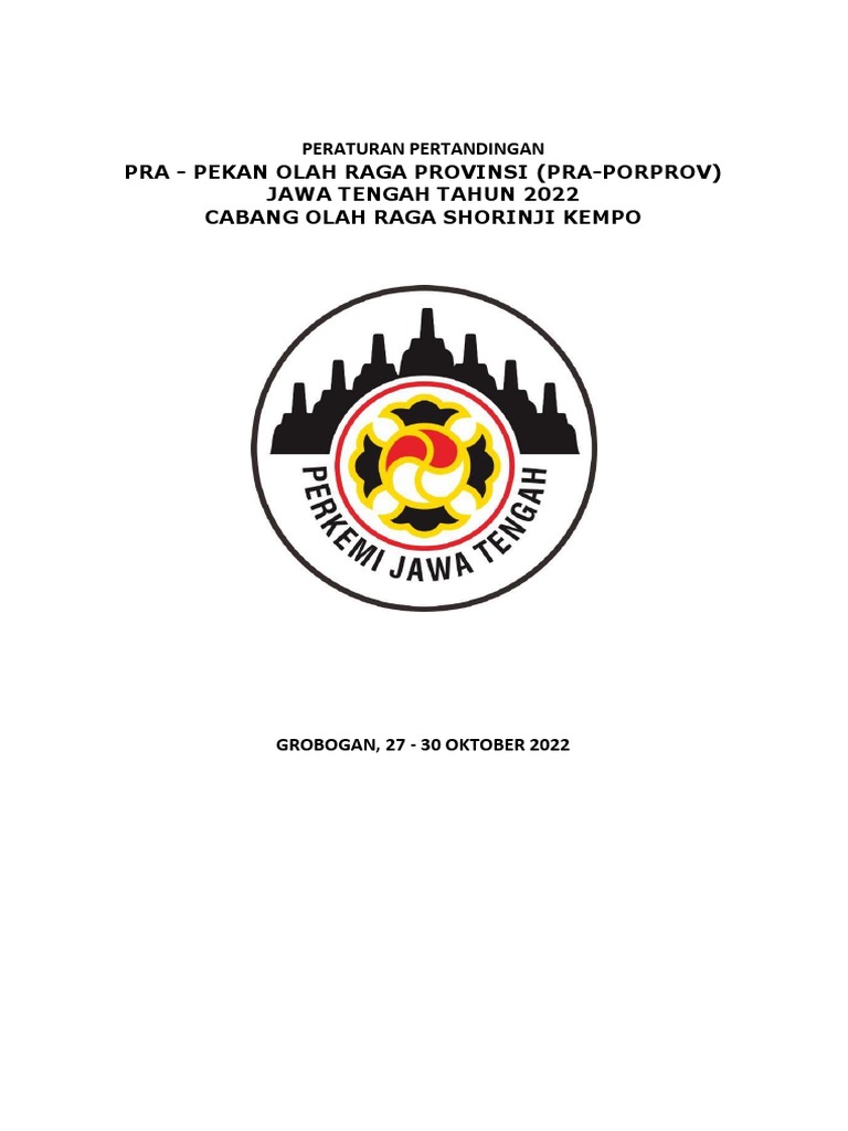 Peraturan Pelaksana Pra Porprov 2022 | PDF