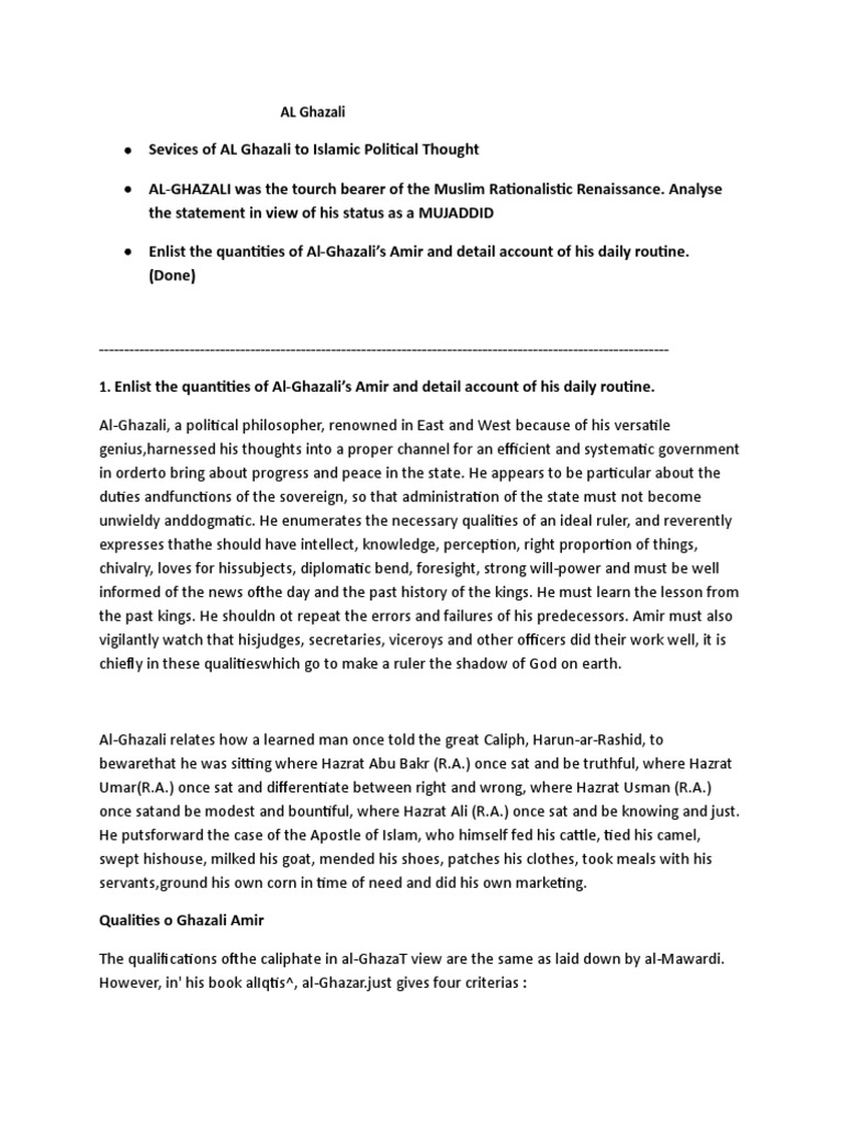 Al Ghazali | PDF | Abrahamic Religions