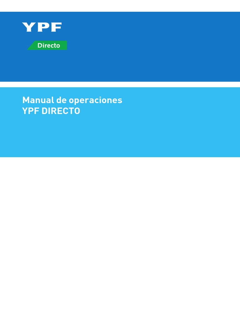 YPF Directo MANUAL OPERATIVO BAJA | PDF | Economias