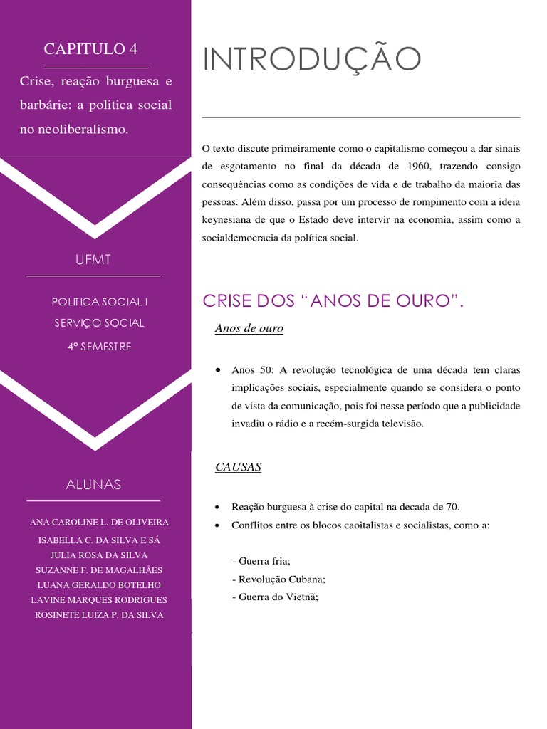 Resumo Cap 4 Politica Social 1 | PDF | Neoliberalismo | Economia