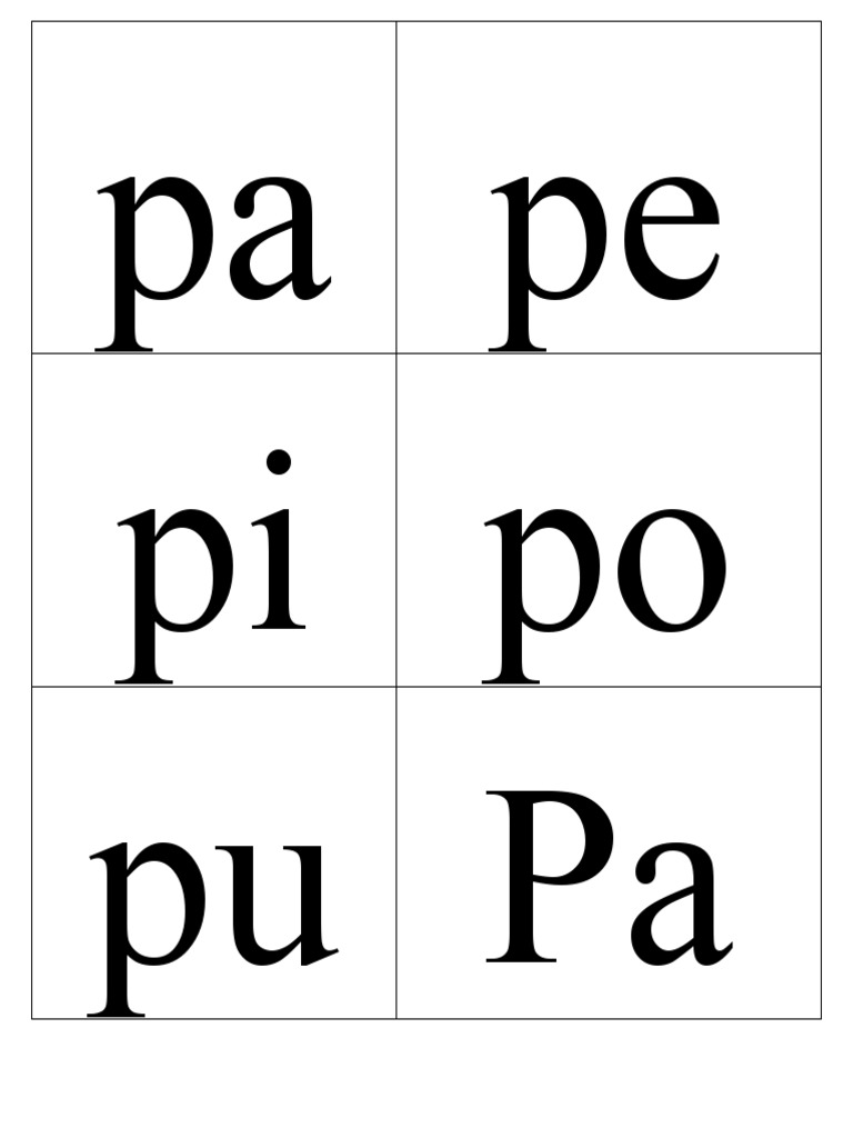 Moldes Silabas M, P, L, S, T | PDF