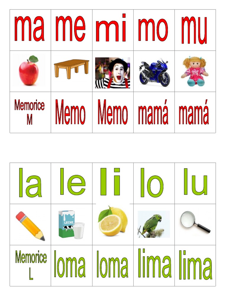 MEMORICE_SILABA INICIAL m,p,l,s | PDF