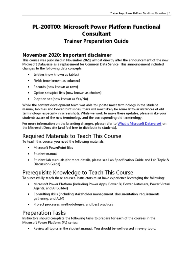 PL 200T00A ENU TrainerPrepGuide | PDF | Microsoft Power Point | Mobile App