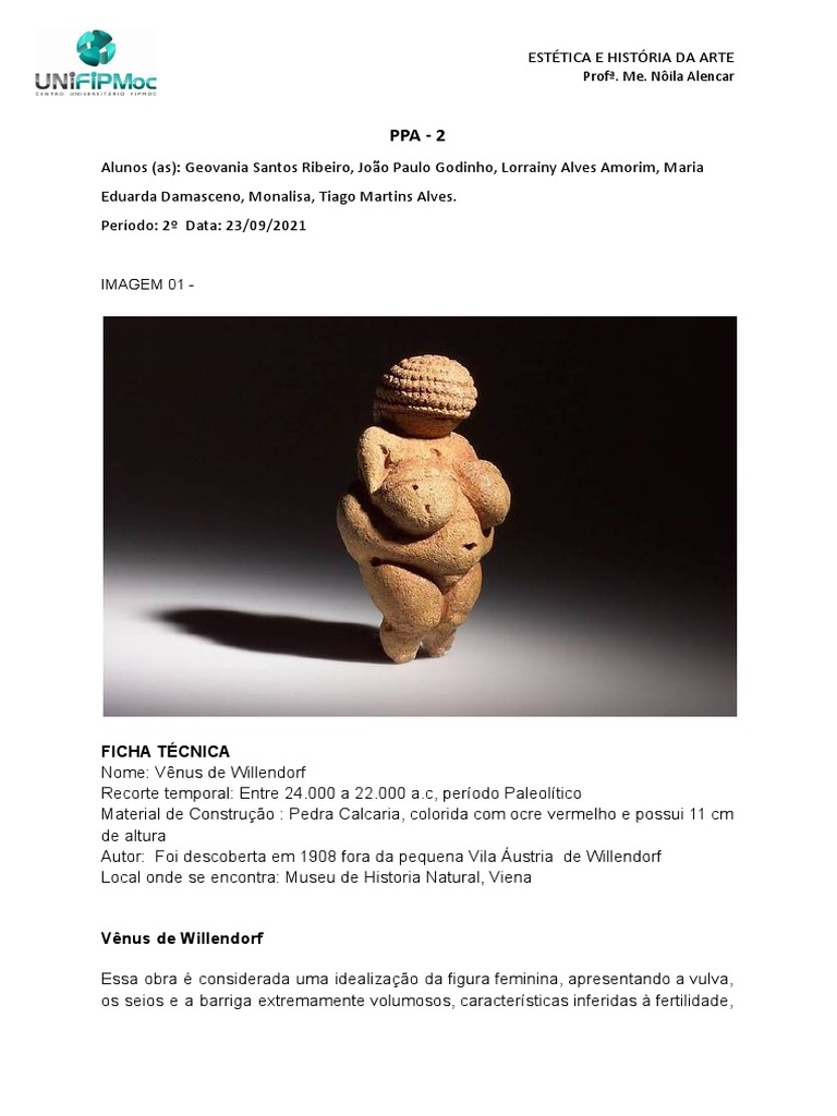 Vênus de Willendorf e Afrodite de Cnido | PDF