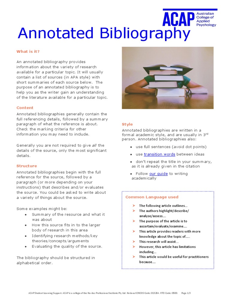 Annotated Bibliography: What Is It? | PDF | Psychotherapy | Ellipsis