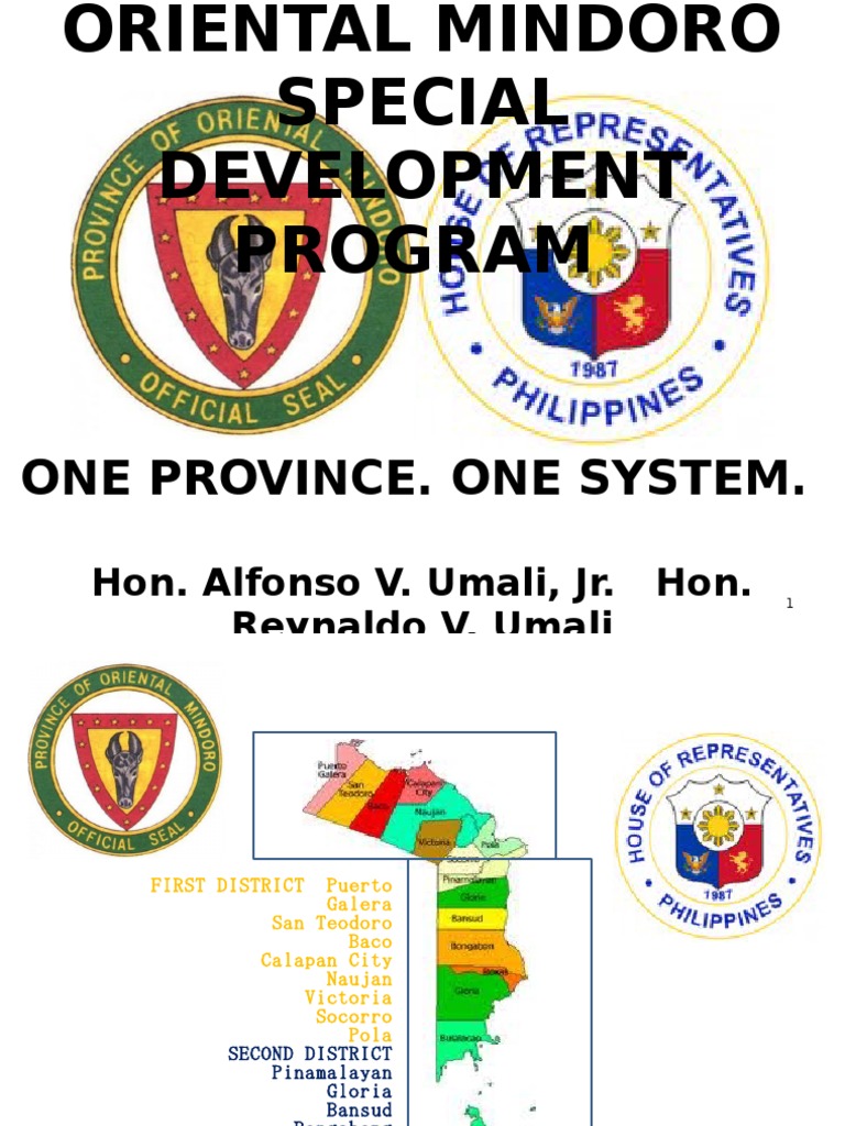 One Province. One System.: Hon. Alfonso V. Umali, Jr. Hon. Reynaldo V ...