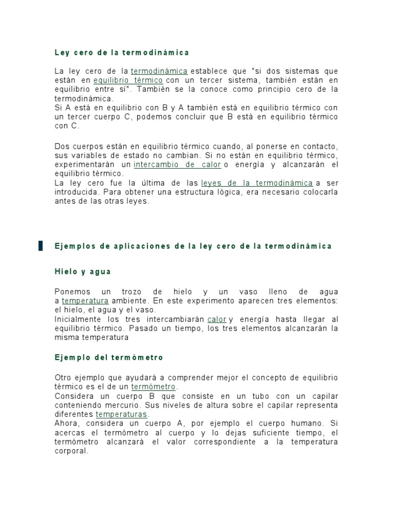 Ley Cero de La Termodinámica | PDF