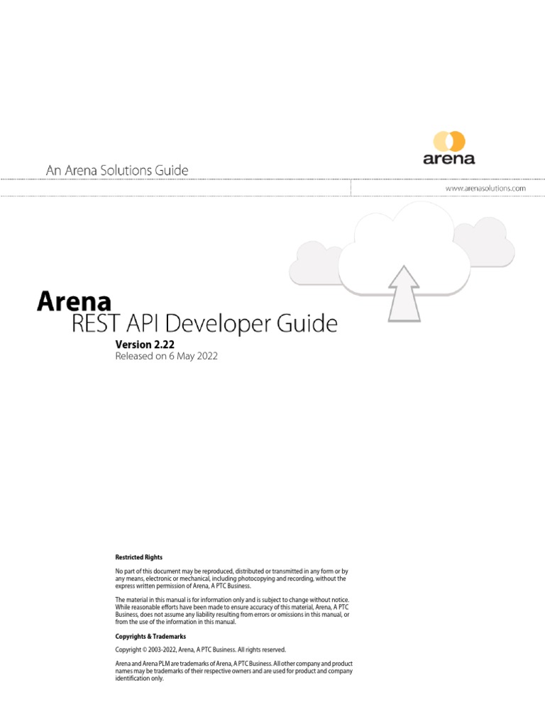 Arena Api Developer Guide | PDF | Representational State Transfer | Computing