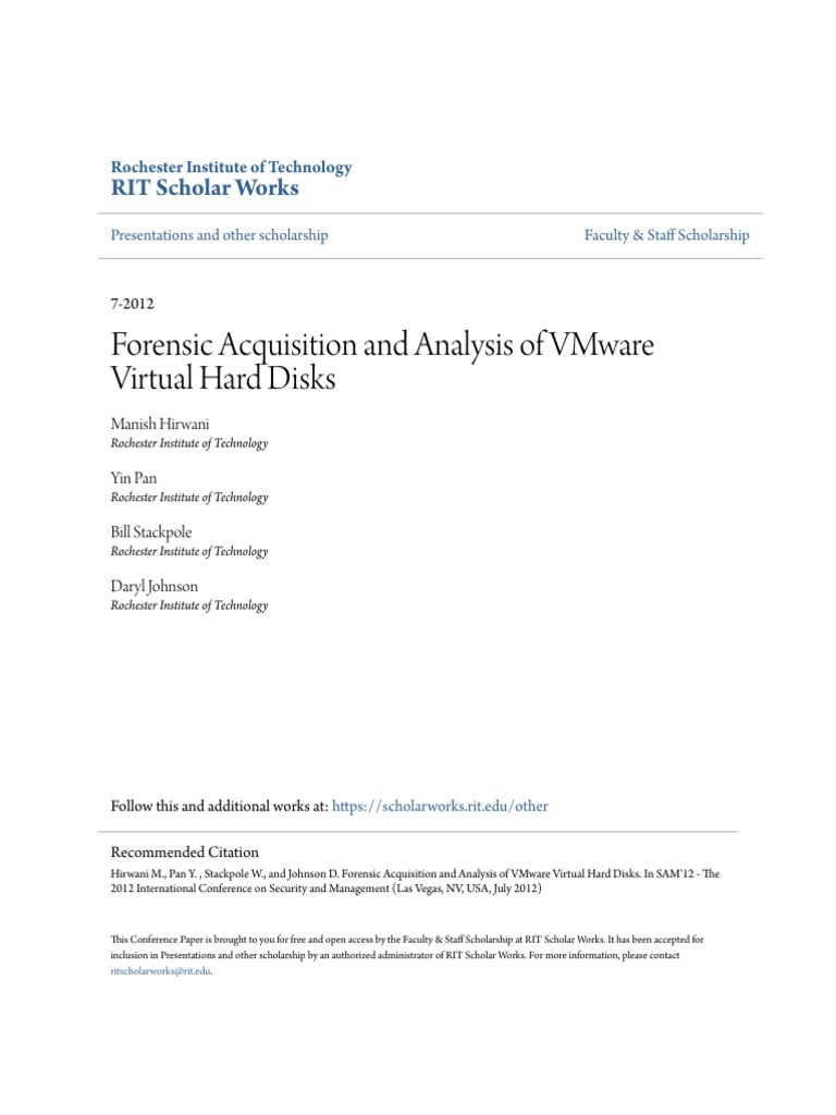 Forensic Acquisition and Analysis of VMware Virtual Hard Disks | PDF | Computer Forensics ...