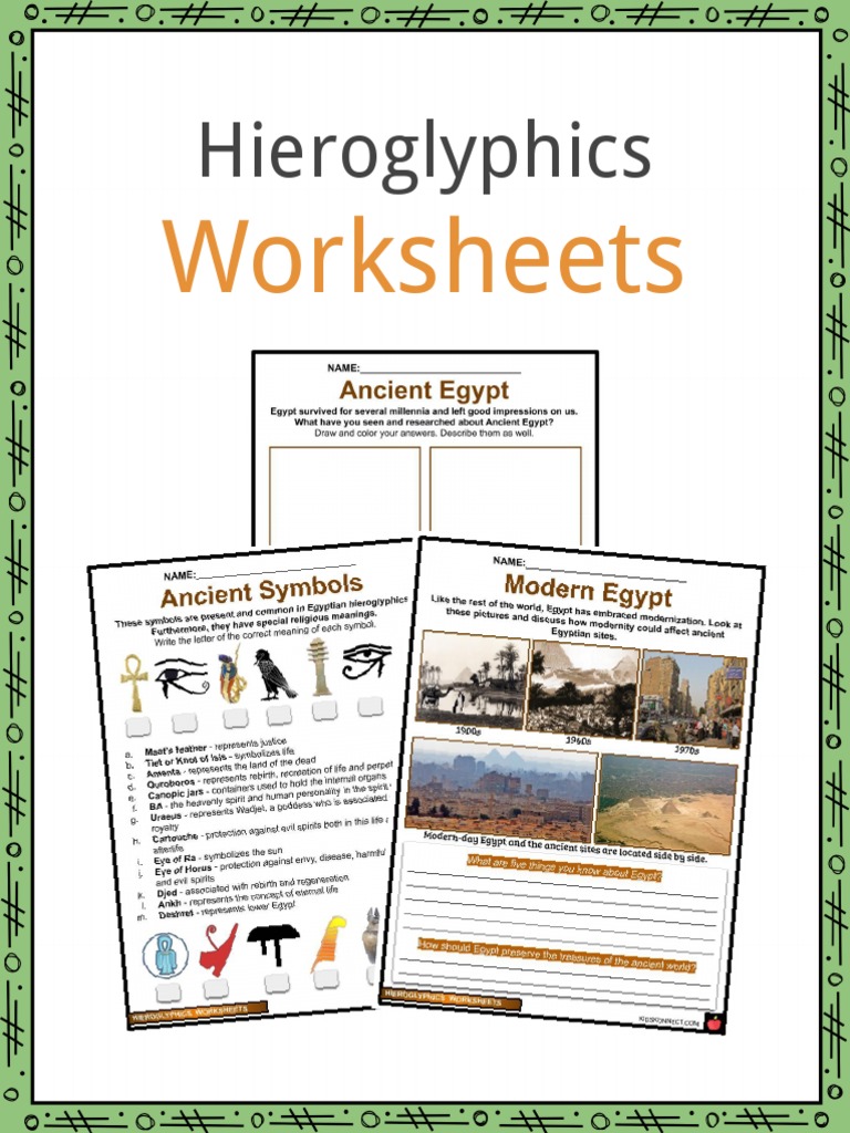 Sample Hieroglyphics Worksheets | PDF | Egyptian Hieroglyphs | Ancient ...