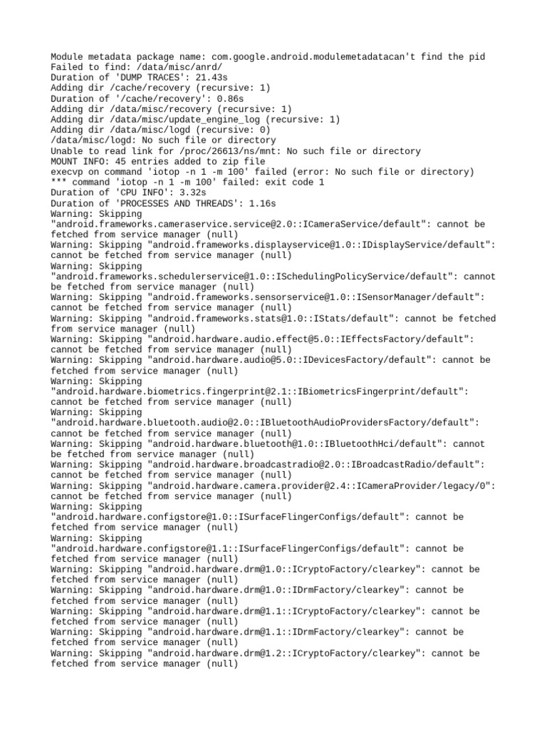Bugreport Fijisc QOH30.280 19 2022 06 27 02 14 25 Dumpstate - Log 25852 | PDF | Zip (File Format ...
