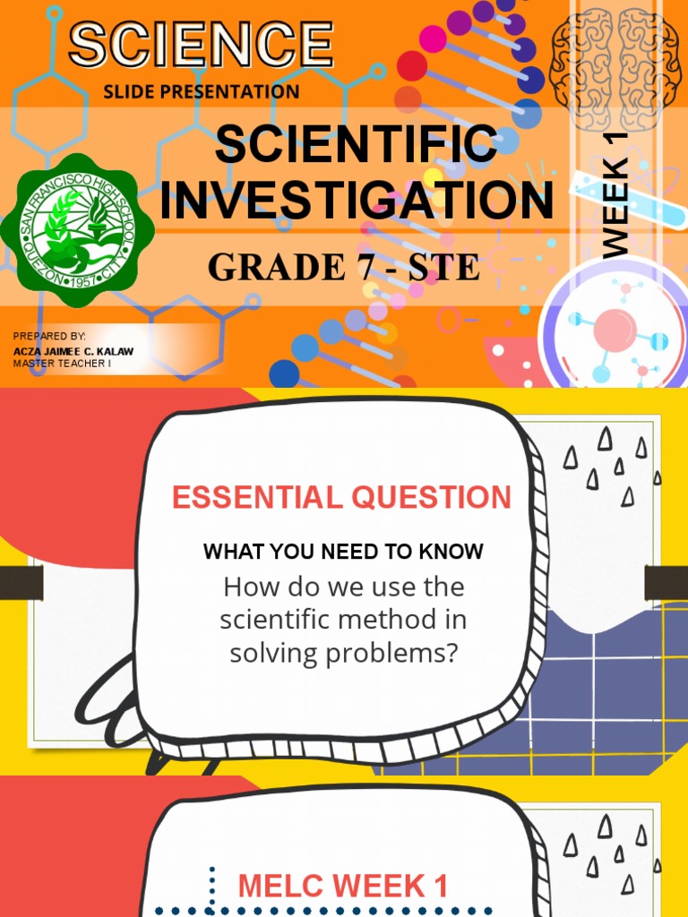 Scientific Investigation: Grade 7 - Ste | PDF | Experiment ...