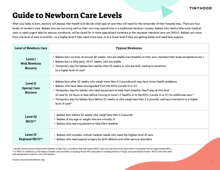 Guide Newborn Care Levels | PDF | Neonatal Intensive Care Unit | Infants