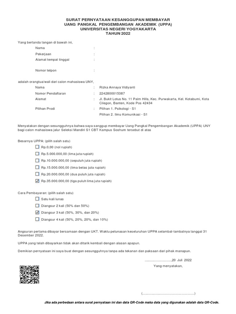 Cetak Form Uppa Terbaru Print | PDF