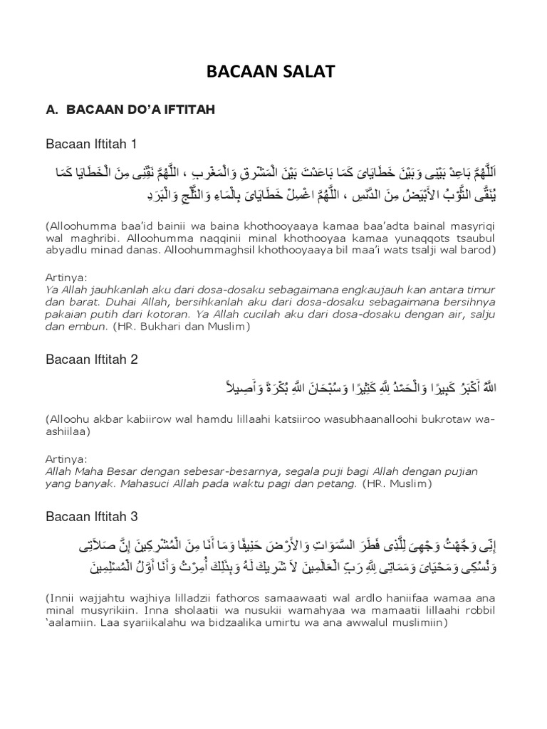 Bacaan Salat | PDF