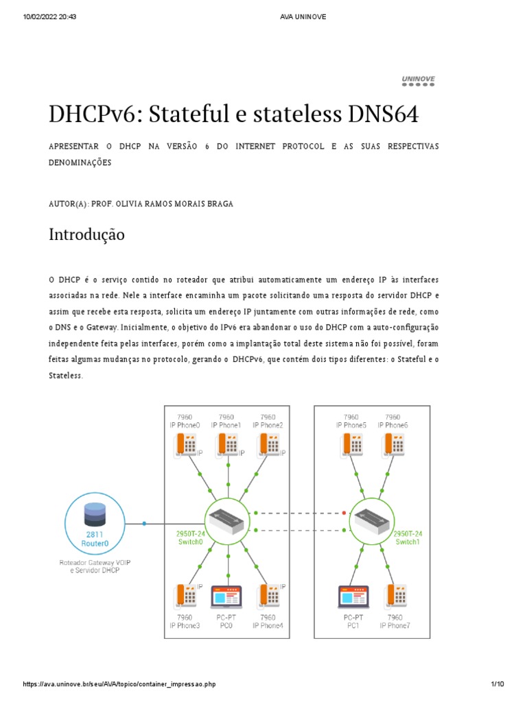 9 Dhcpv6 Stateful E Stateless Dns64 Pdf I Pv6 Endereço De Ip