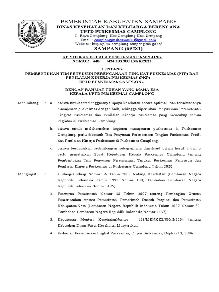 SK Tim PTP Dan PKP 2022 | PDF