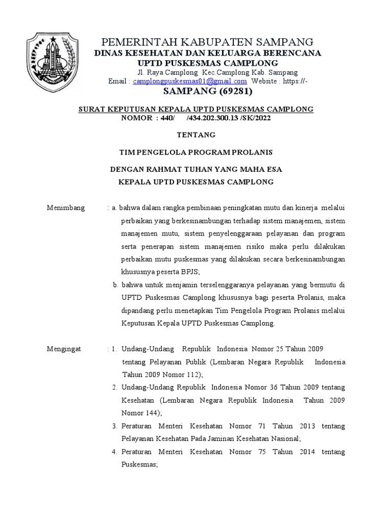 SK Tim Prolanis 2022 | PDF