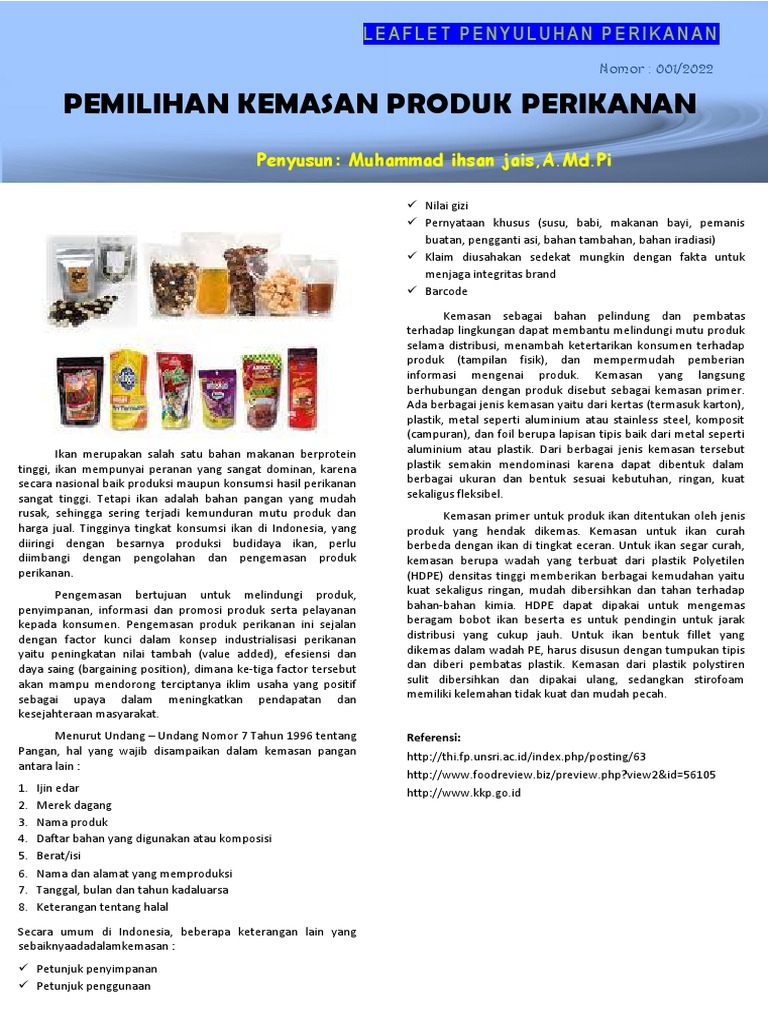 Leaflet 01pengemasan Produk Perikanan | PDF