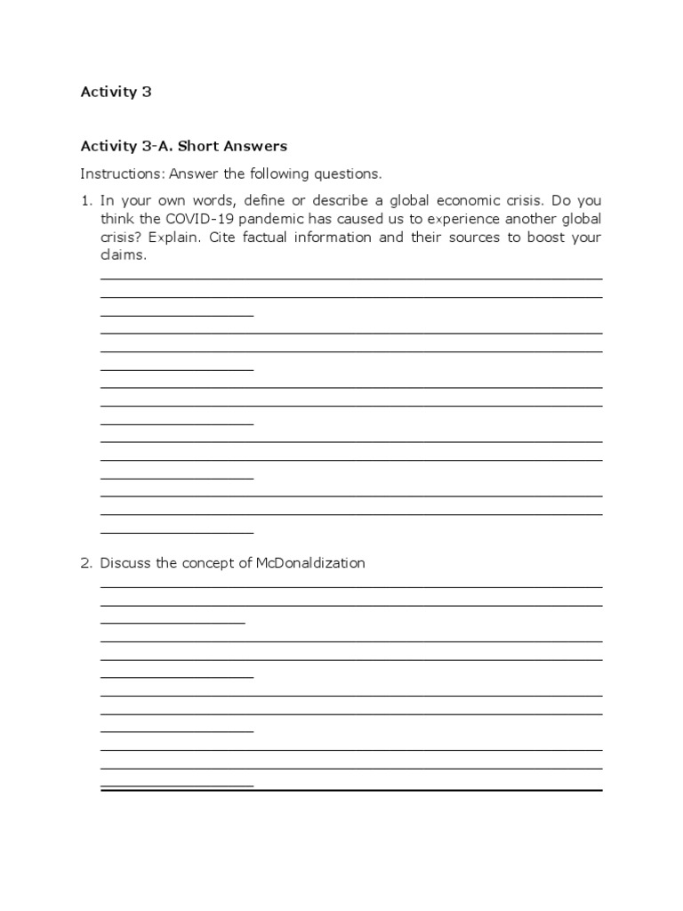 Activity 3 Globalization Theories | PDF | Cognitive Science | Cognition