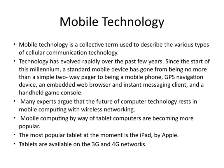 Mobile Technology | PDF