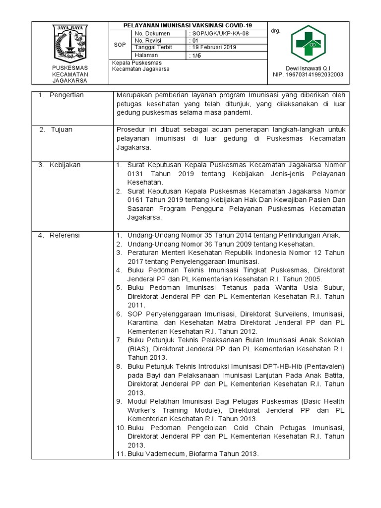 SOP Pelayanan Imunisasi Luar Gedung Gedung | PDF | Sains & Matematika