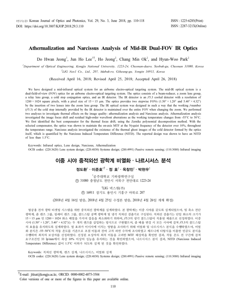 Athermalization and Narcissus Analysis of Mid-IR Dual-FOV IR Optics ...