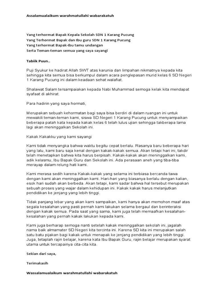 Pidato Kelas 6 | PDF