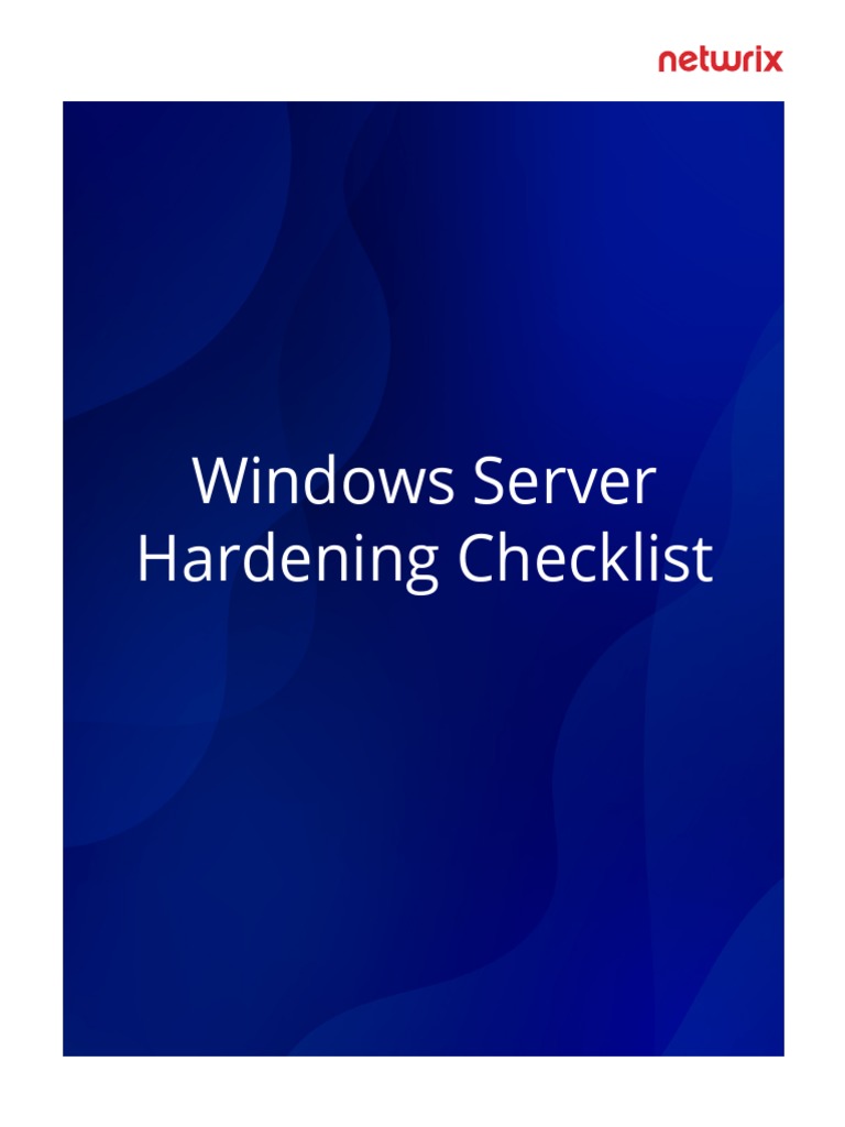 Windows Server Hardening Checklist | PDF | Group Policy | Windows Registry