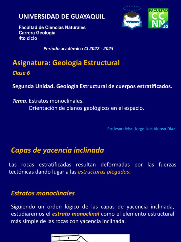 Clase 6 - Geologia Estructural - Monoclinal - Orientacion de Planos ...