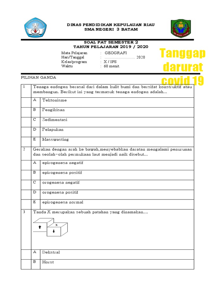 Soal Pat Geo X | PDF