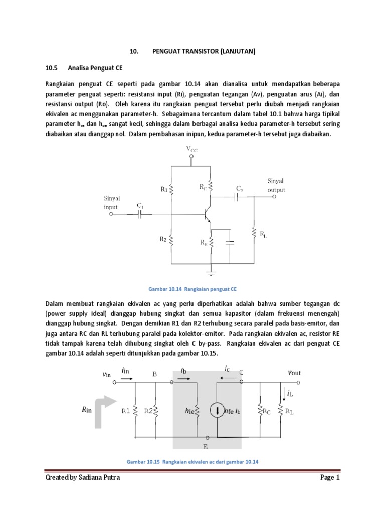 Analisis Penguat Transistor CE | PDF | Metode & Bahan Ajar