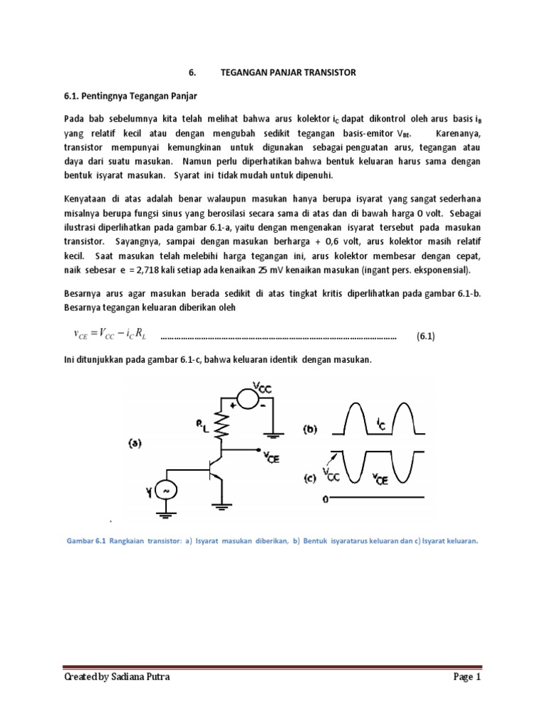 Tegangan Panjar Transistor dan Karakteristiknya | PDF | Metode & Bahan ...