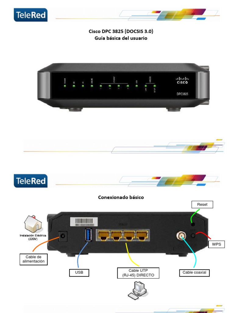 Guía de Usuario Cisco DPC 3825 | PDF | Wifi | Contraseña