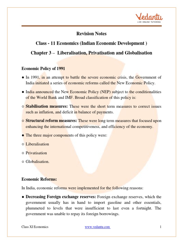 Class 11 Indian Economic Development Chapter 3 Revision Notes Pdf 1533
