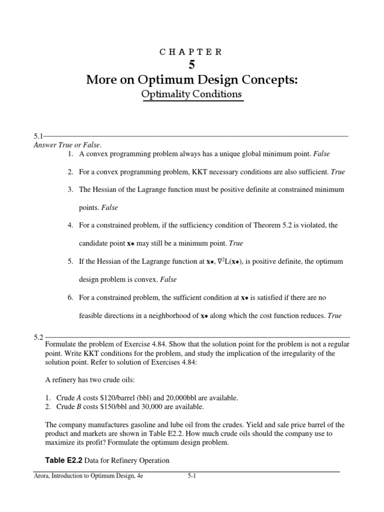 5 More On Optimum Design Concepts:: Optimality Conditions | PDF ...
