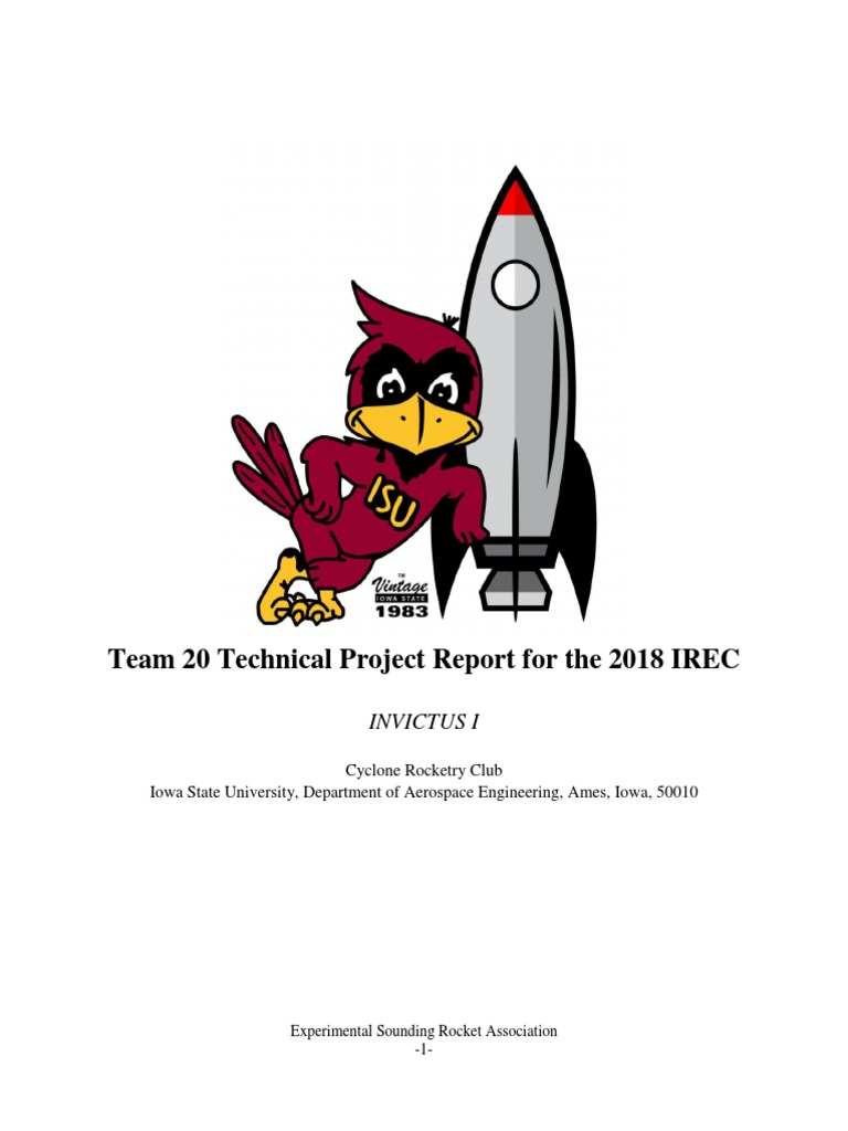 Team 20 Technical Project Report For The 2018 IREC: Invictus I | PDF ...