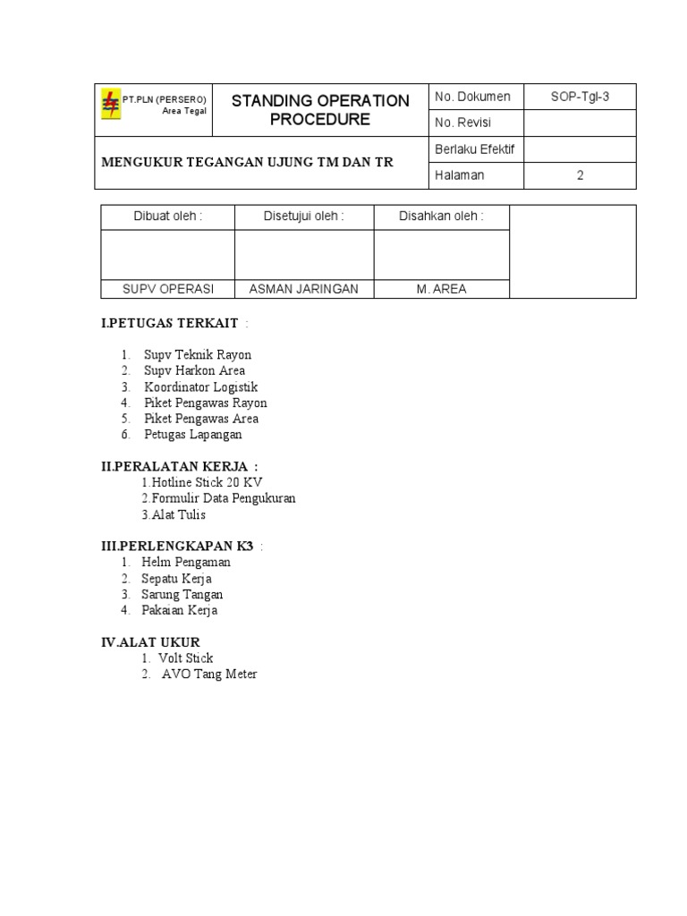 SOP 3 Mengukur Tegangan Ujung TM TR | PDF